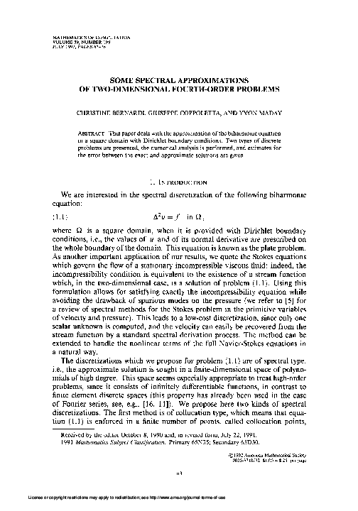 (PDF) Some spectral approximations of two-dimensional fourth-order problems
