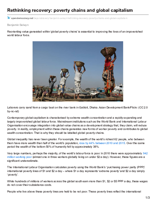 (PDF) Rethinking recovery: poverty chains and global capitalism
