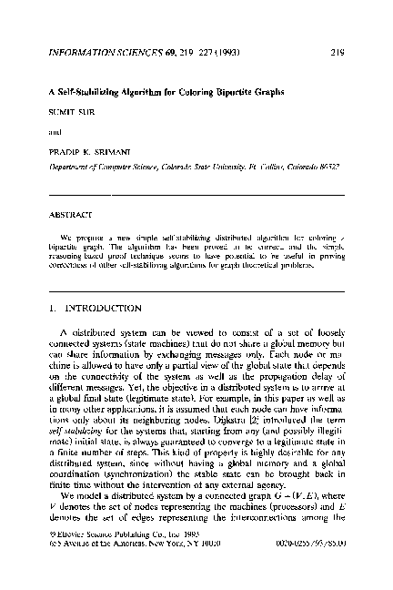(PDF) A self-stabilizing algorithm for coloring bipartite graphs