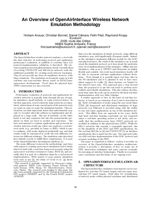 (PDF) An overview of OpenAirInterface wireless network emulation ...