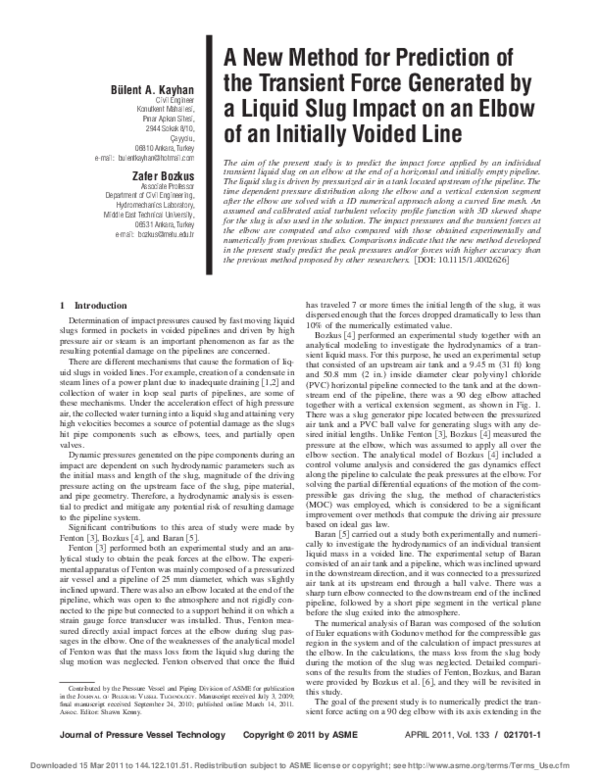 (PDF) A New Method for Prediction of the Transient Force Generated by a ...