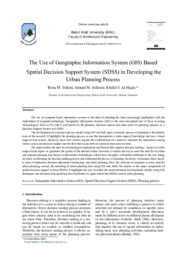 (PDF) The Use of Geographic Information System (GIS) Based Spatial ...