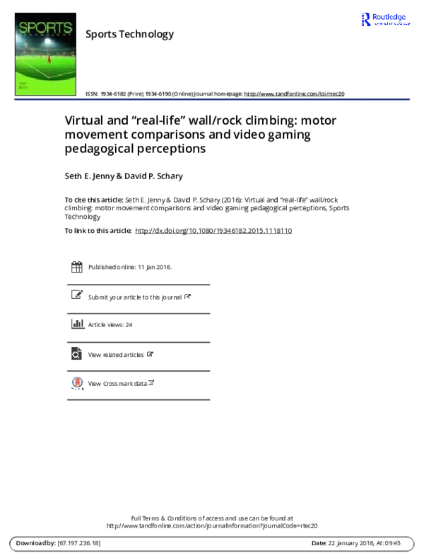 (PDF) Virtual and " real-life " wall/rock climbing: Motor movement ...