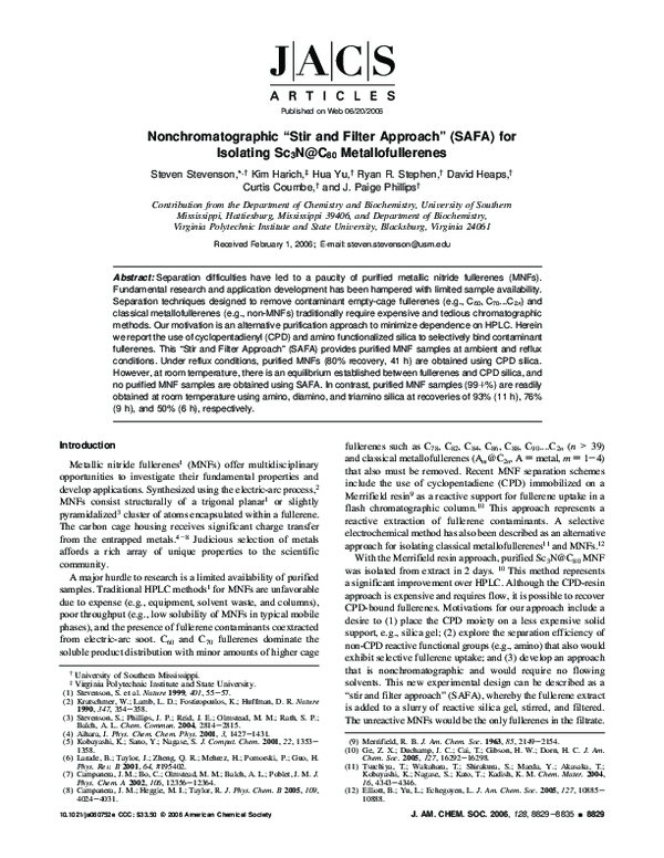 (PDF) Nonchromatographic “Stir and Filter Approach” (SAFA) for ...