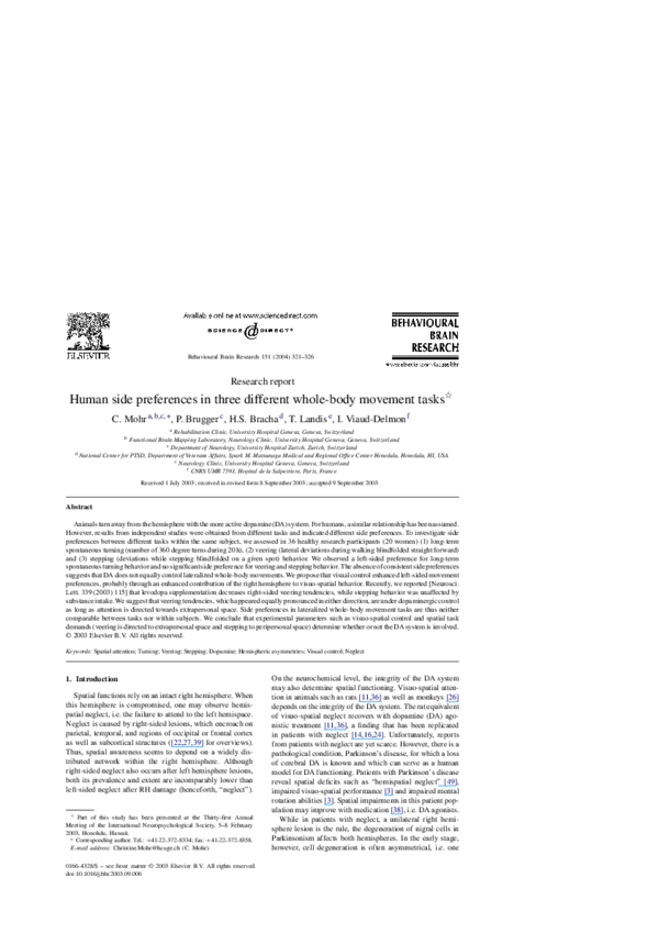 (PDF) Human side preferences in three different whole-body movement tasks