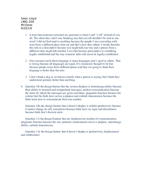 displacement as a feature of language