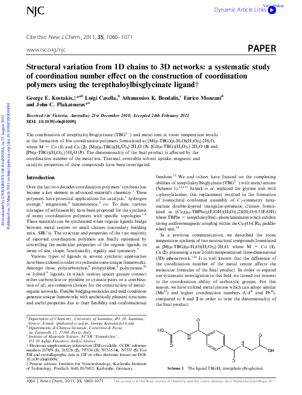 Pdf Photochemical Structural Transformation Of A Linear 1d Coordination Polymer Impacts The