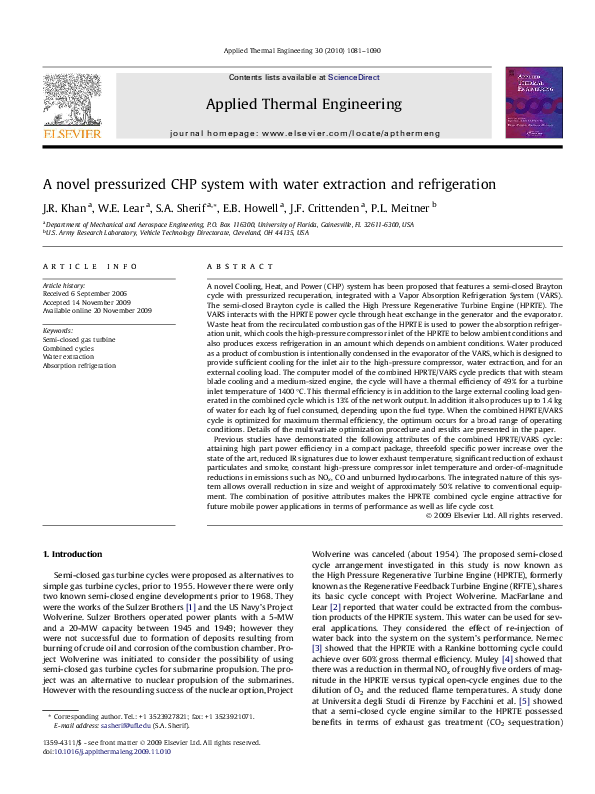 (PDF) A novel pressurized CHP system with water extraction and ...