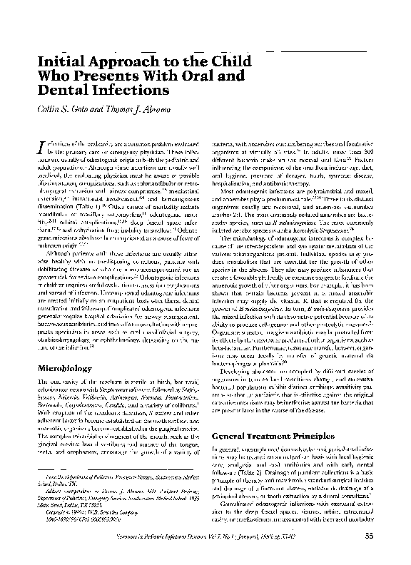 (PDF) Initial approach to the child who presents with oral and dental ...