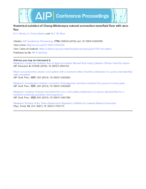 Pdf Numerical Solution Of Cheng Minkowycz Natural Convection