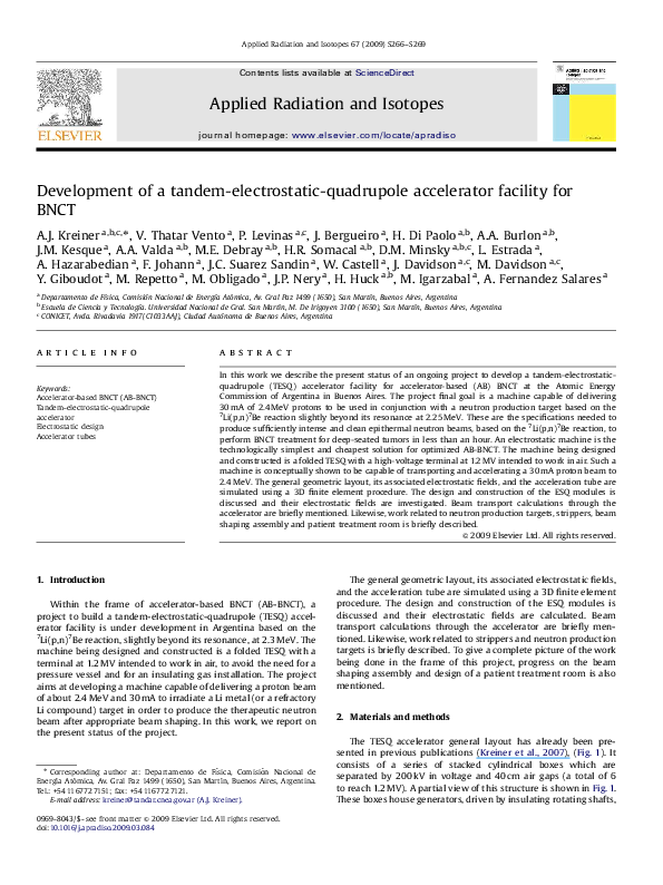 (PDF) Development of a tandem-electrostatic-quadrupole accelerator ...
