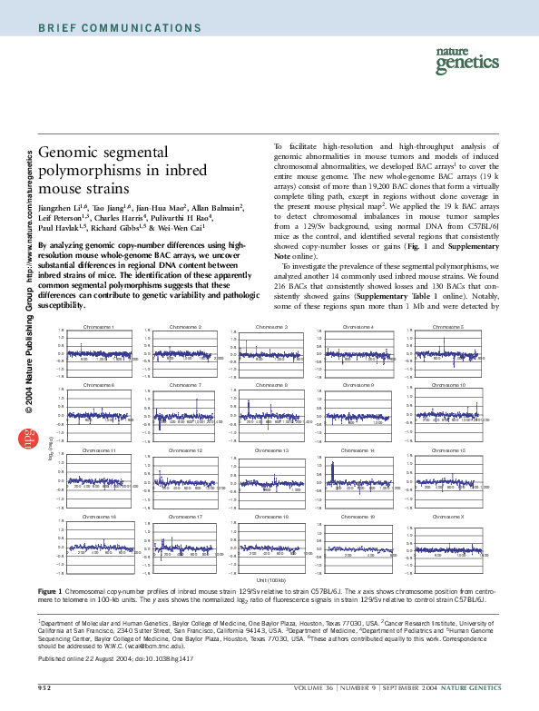 (PDF) Genomic segmental polymorphisms in inbred mouse strains