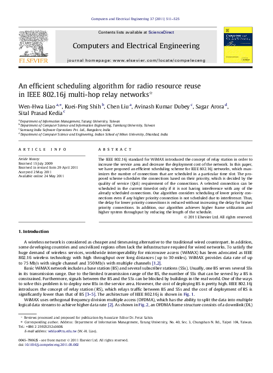 Pdf An Efficient Scheduling Algorithm For Radio Resource Reuse In Ieee 80216j Multi Hop Relay