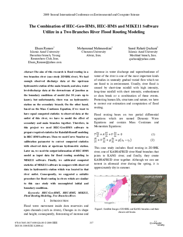 (PDF) The Combination of HEC-Geo-HMS, HEC-HMS and MIKE11 Software ...
