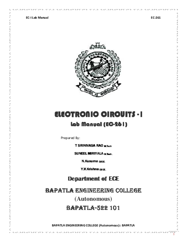 (PDF) EC-I Lab Manual