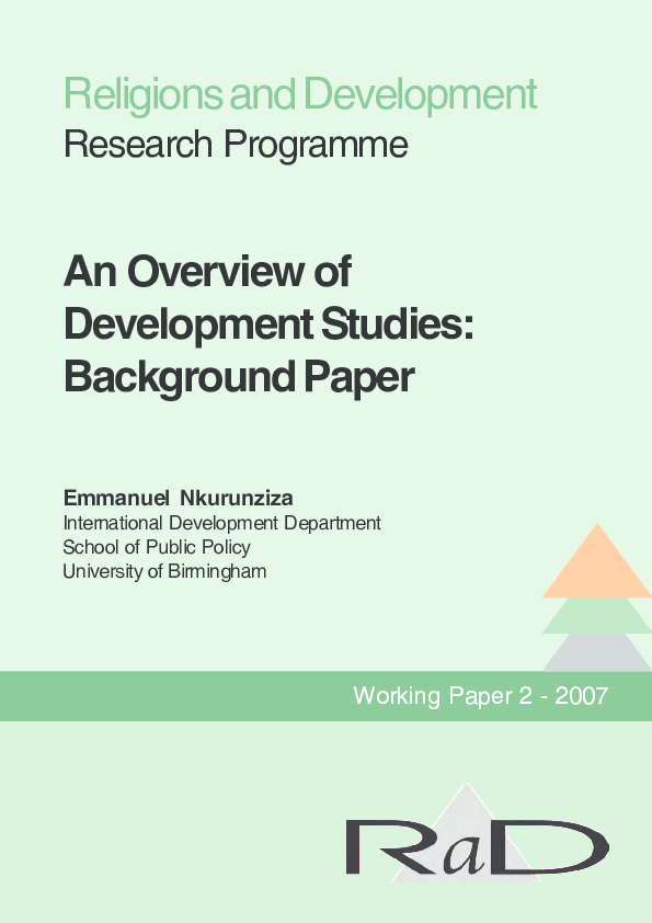 (PDF) Religions and Development An Overview of Development Studies ...