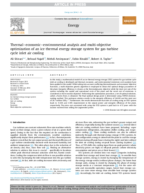 Pdf Thermaleconomicenvironmental Analysis And Multi Objective Optimization Of An Internal