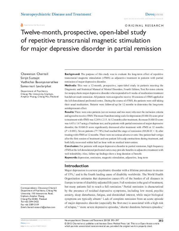 (PDF) Twelve-month, prospective, open-label study of repetitive ...