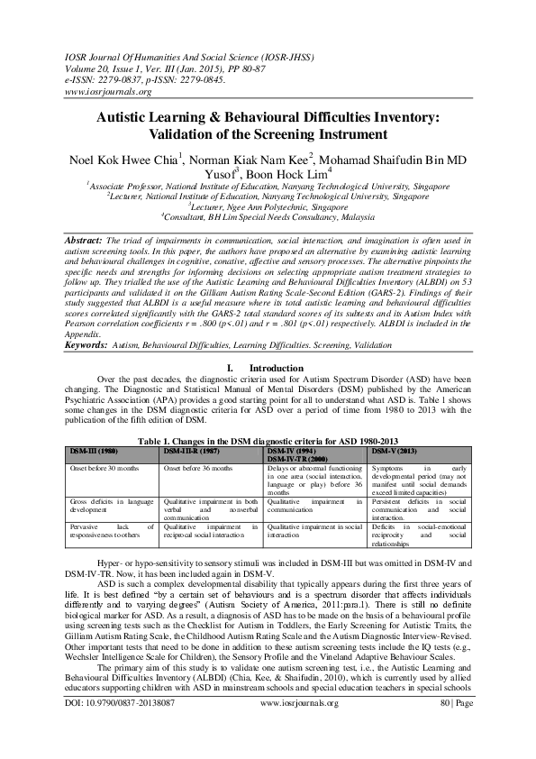(PDF) Autistic Learning & Behavioural Difficulties Inventory ...