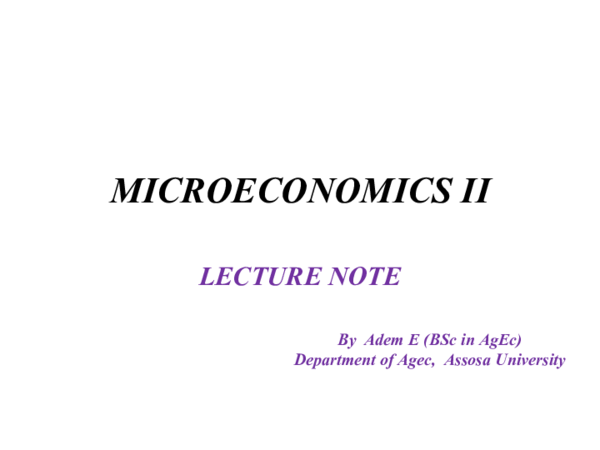 (PPT) MICROECONOMICS II