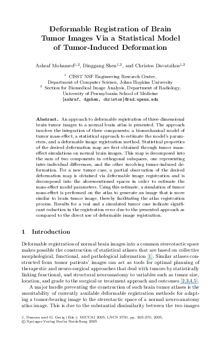 (PDF) Deformable registration of brain tumor images via a statistical model of tumor-induced ...