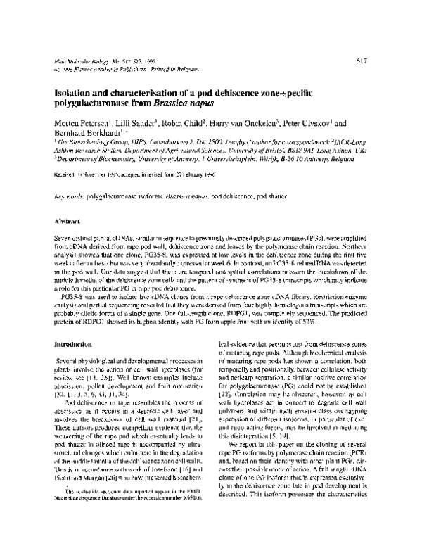 (PDF) Isolation and characterisation of a pod dehiscence zone-specific ...