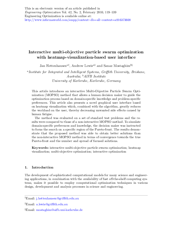 (PDF) Interactive multi-objective particle swarm optimization with heatmap-visualization-based ...