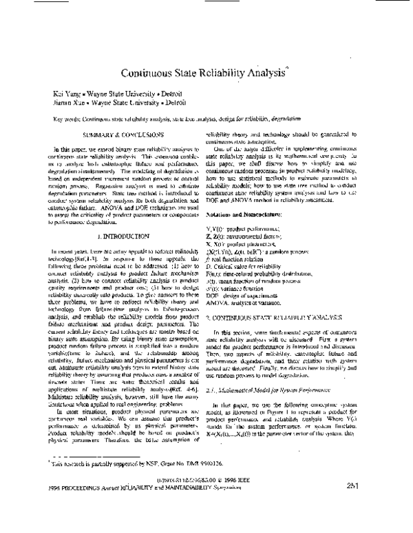 (PDF) Continuous state reliability analysis