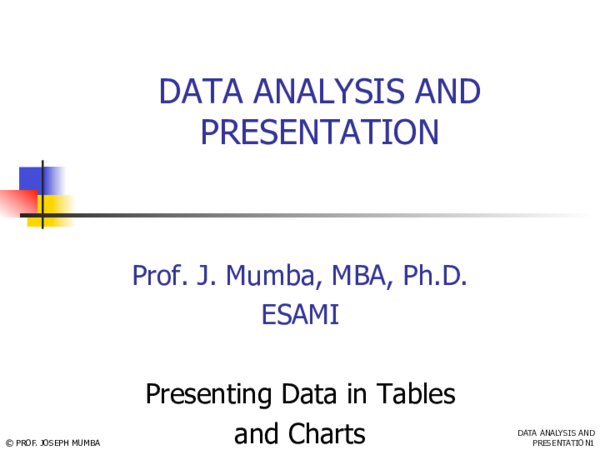(PDF) DATA ANALYSIS AND PRESENTATION