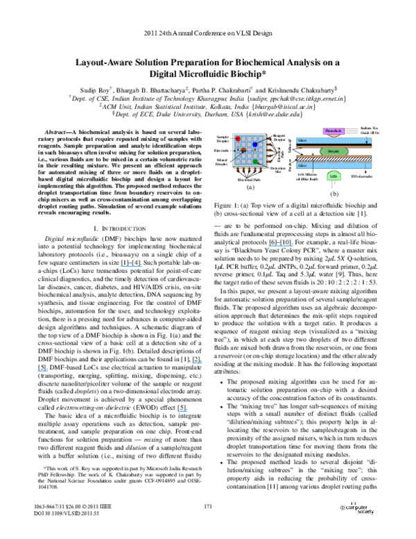 (PDF) Layout-Aware Solution Preparation for Biochemical Analysis on a ...