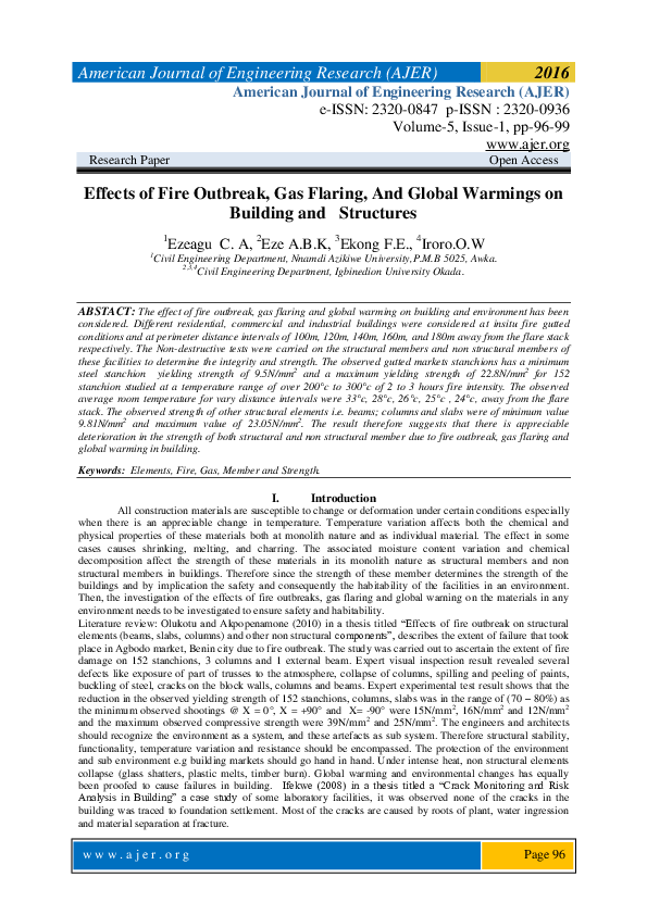 (PDF) Effects of Fire Outbreak, Gas Flaring, And Global Warmings on ...