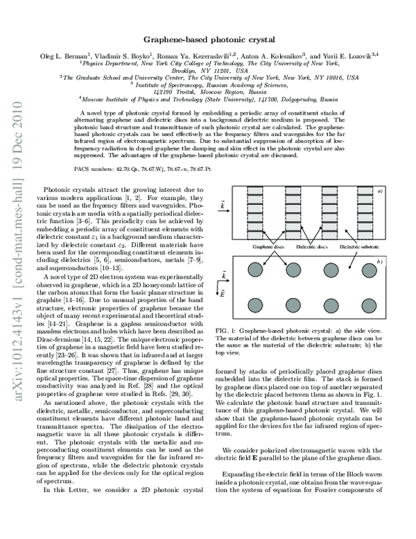 (PDF) Graphene-based photonic crystal (PDF) Graphene-based photonic crystal
