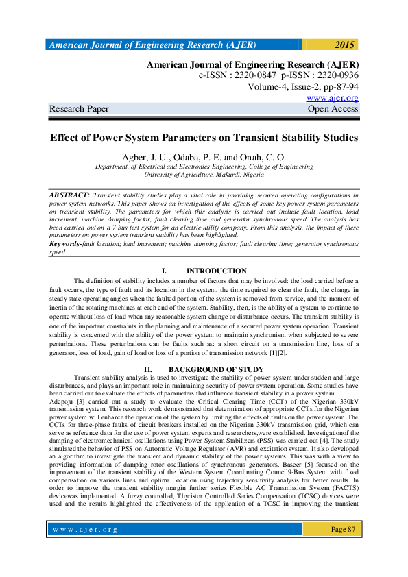(PDF) Stability Study of Power System | Mohammed Mynuddin - Academia.edu
