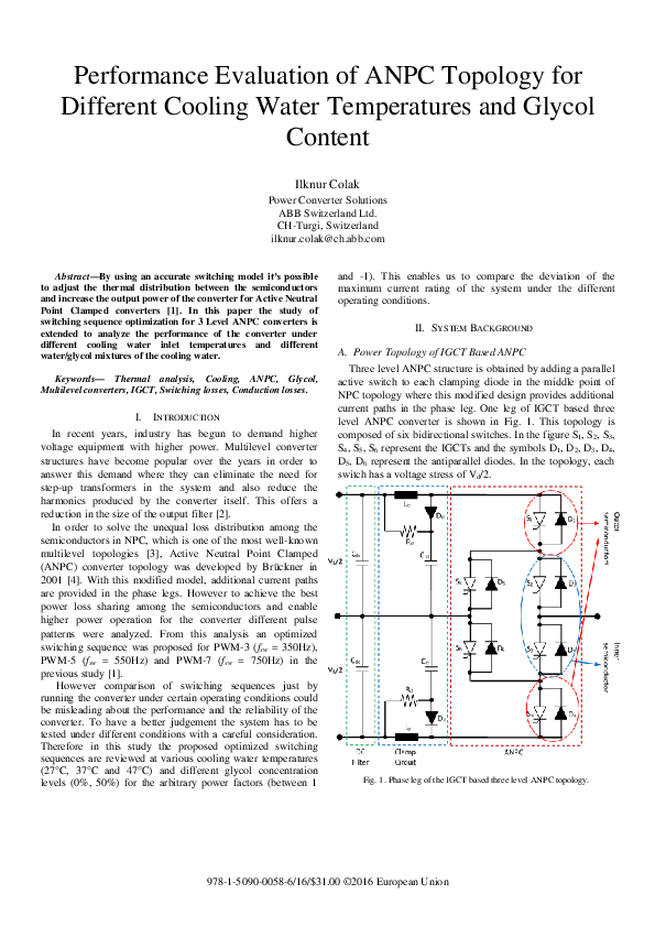 (PDF) Performance Evaluation of ANPC Topology for Different Cooling ...