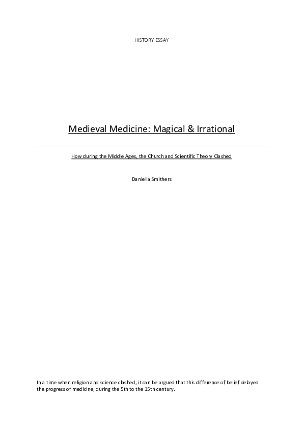 (PDF) Medieval Medicine: Magical & Irrational How during the Middle ...