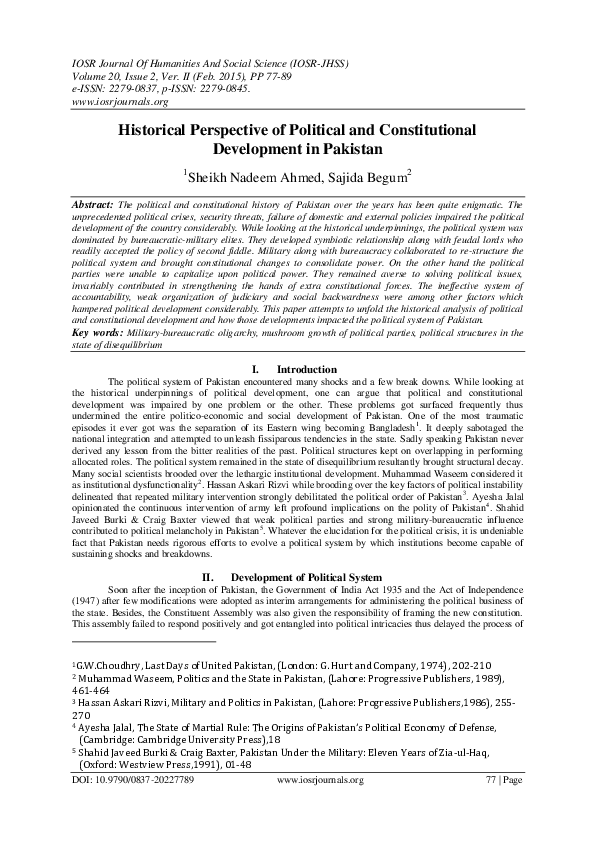 (PDF) Historical Perspective of Political and Constitutional ...