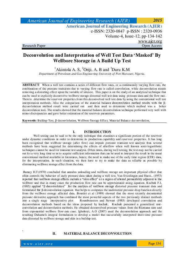 Pdf Deconvolution And Interpretation Of Well Test Data Masked By