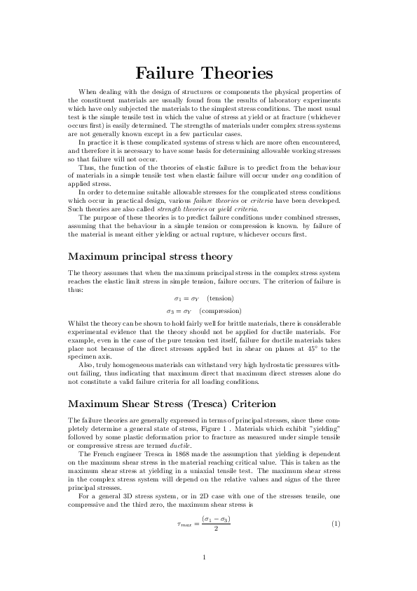 (PDF) Failure Theories