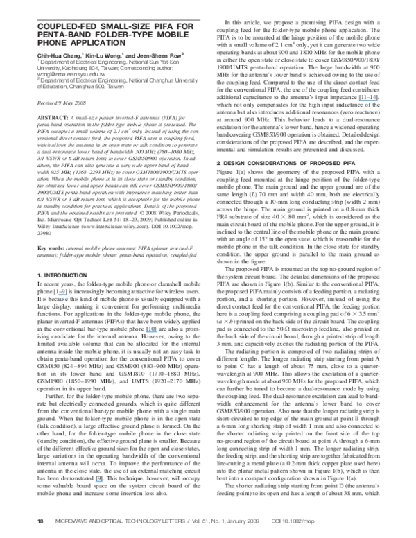 (PDF) Coupled-fed small-size PIFA for penta-band folder-type mobile ...