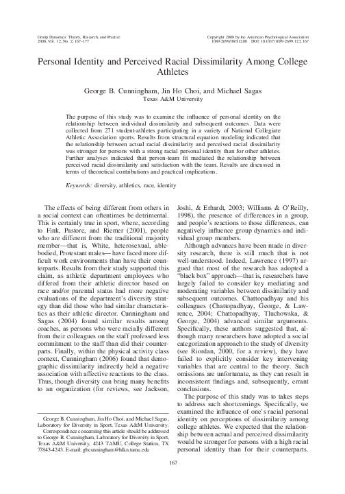 (PDF) Personal Identity and Perceived Racial Dissimilarity Among ...