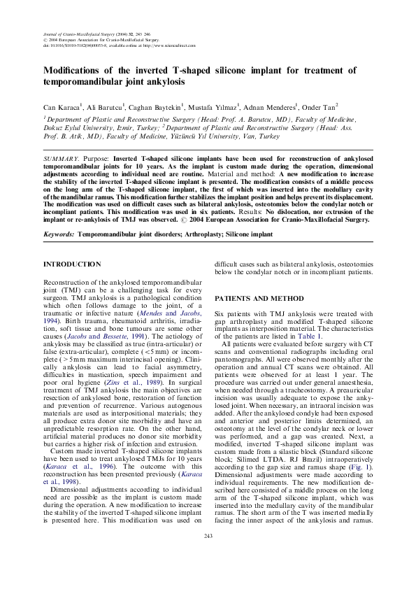 (PDF) Modifications of the inverted T-shaped silicone implant for ...
