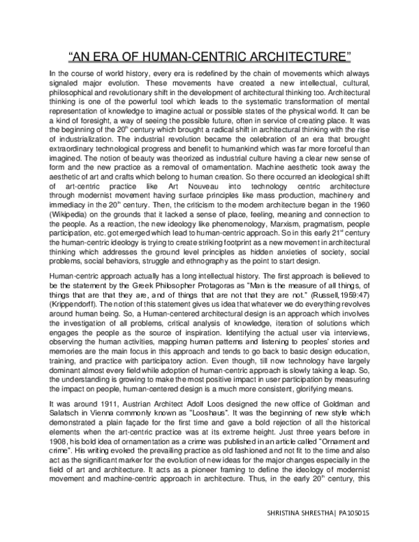 (PDF) " AN ERA OF HUMAN-CENTRIC ARCHITECTURE