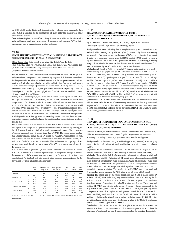 (PDF) P1-15 THE VALUE OF HUMAN HEART-TYPE CYTOPLASMIC FATTY ACID ...