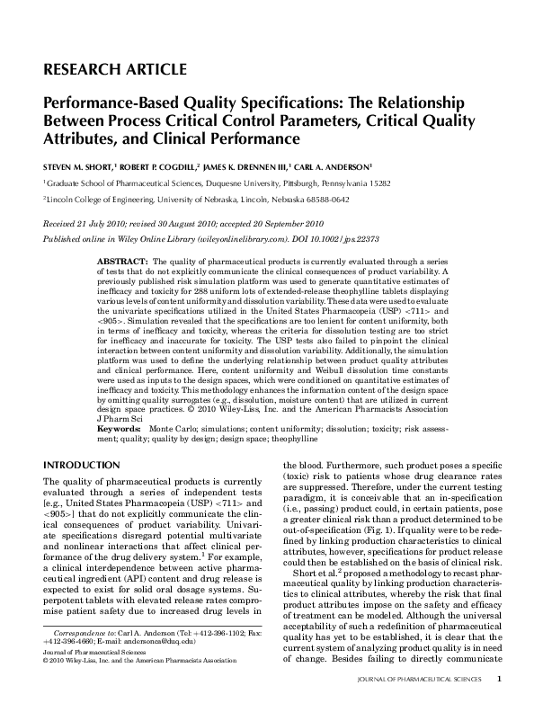 (PDF) Performance-based quality specifications: The relationship ...
