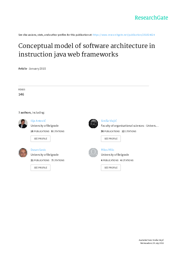(PDF) Conceptual model of software architecture in instruction java web ...