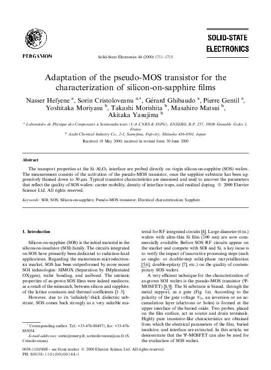 (PDF) Adaptation of the pseudo-MOS transistor for the characterization ...