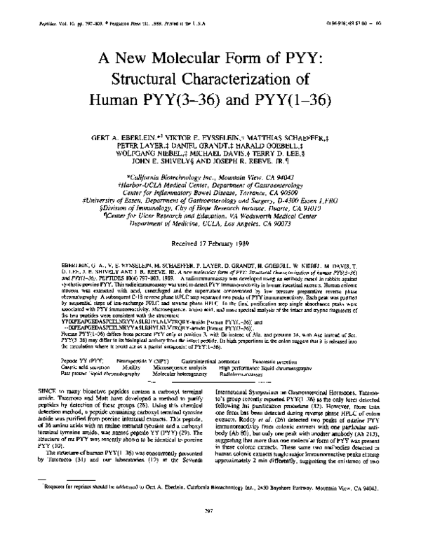 (PDF) A new molecular form of PYY: Structural characterization of human ...
