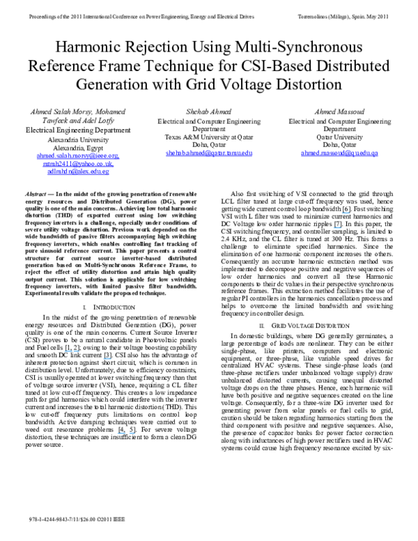 (PDF) Harmonic rejection using Multi-Synchronous Reference Frame technique for CSI-based ...