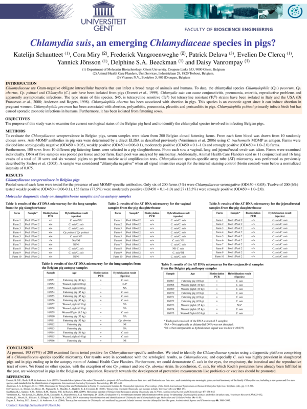 (PDF) Chlamydia suis, an emerging Chlamydiaceae species in pigs?