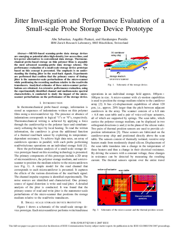 Pdf Jitter Investigation And Performance Evaluation Of A Small Scale
